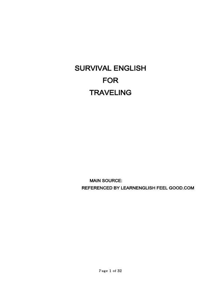 Survival English For Traveling For Teachers 2 | PDF | Flight Attendant ...