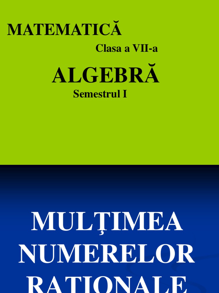 Algebra Clasa a VII A_ Nr Rationale
