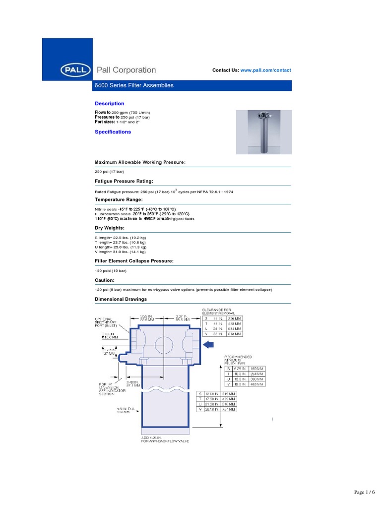 Pall HC Series | PDF | Viscosity | Pressure