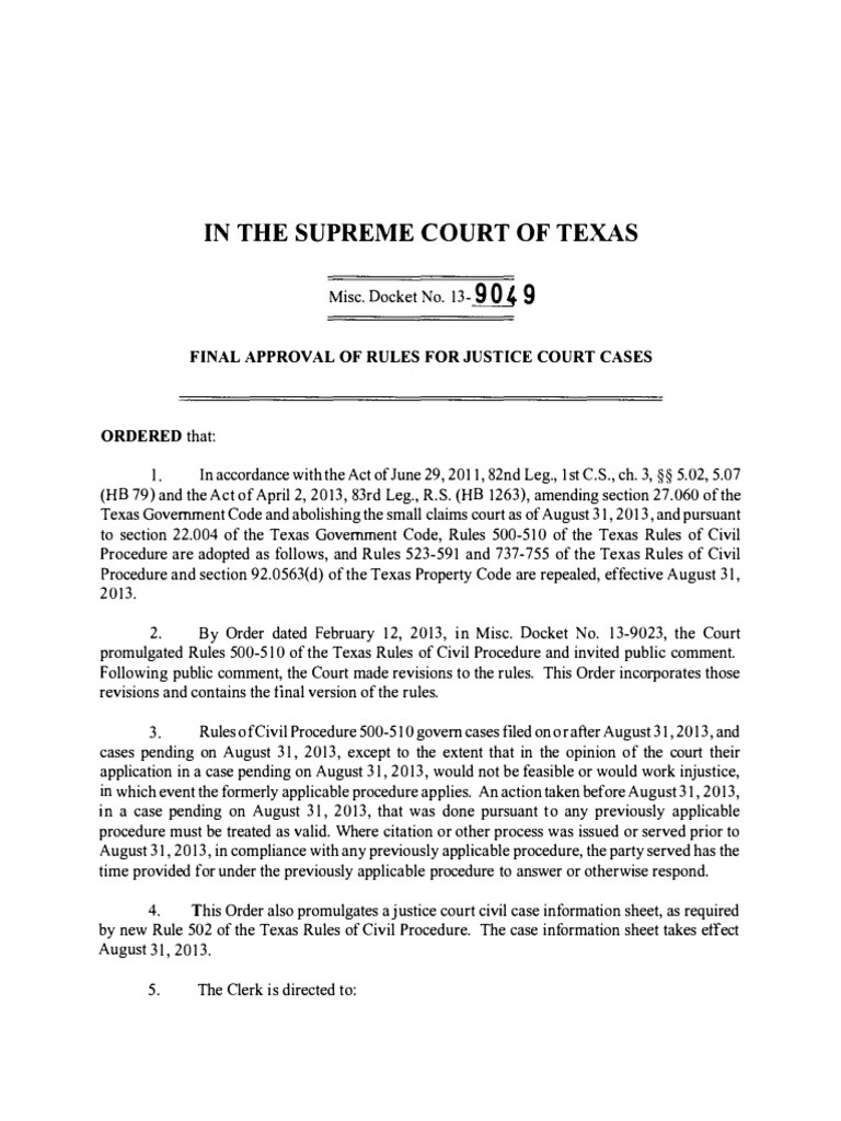 JP Court Rule Changes | PDF | Service Of Process | Lawsuit