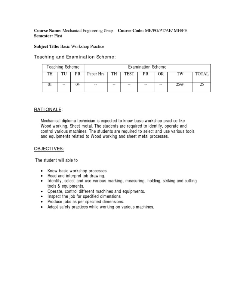 Mechanical Workshop Practices | PDF | Welding | Construction
