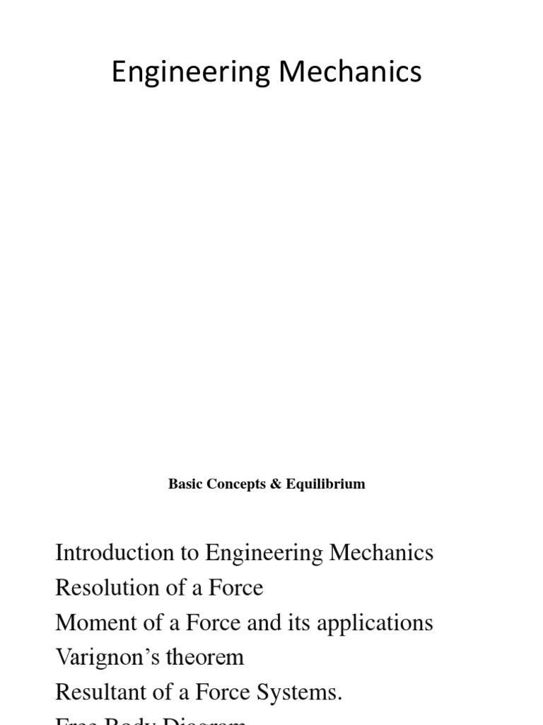 Introduction to Engineering Mechanics | PDF