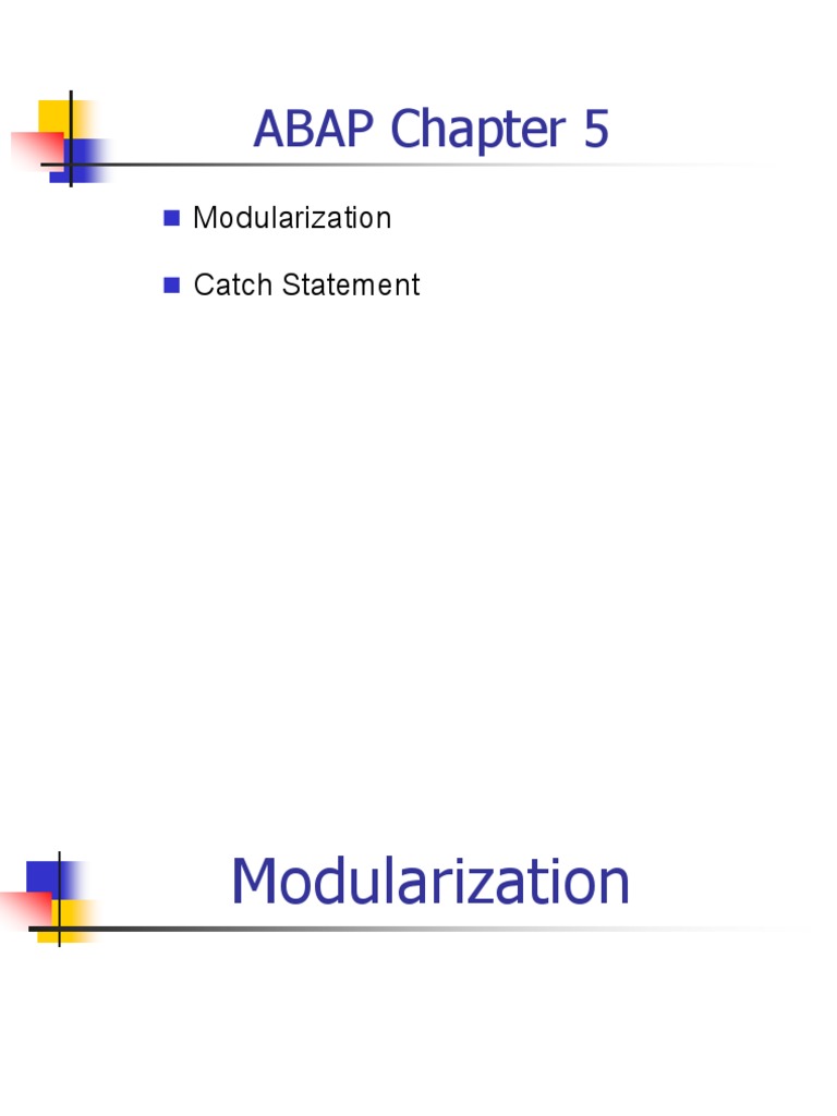 ABAP Modularization | PDF | Subroutine | Parameter (Computer Programming)