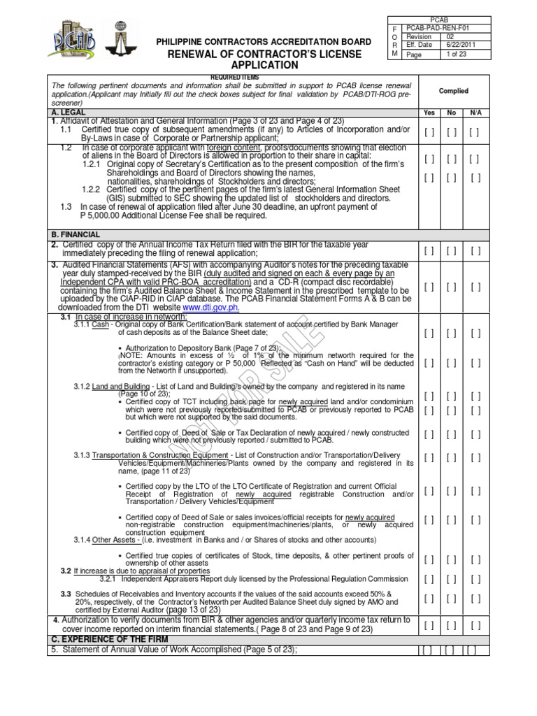 LCC - Renewal of Contractor's License | PDF | Identity Document | Banks