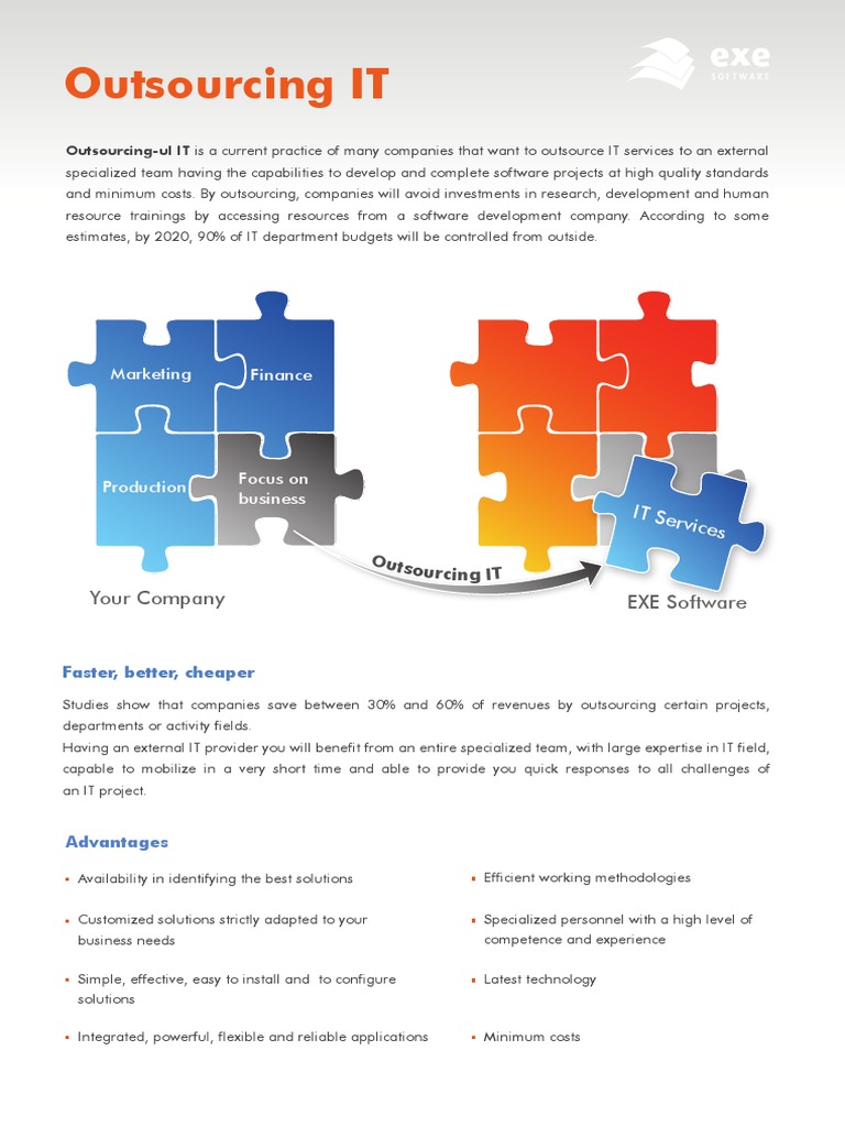 EXE Software Outsourcing Brochure | PDF | Business Analysis | Outsourcing