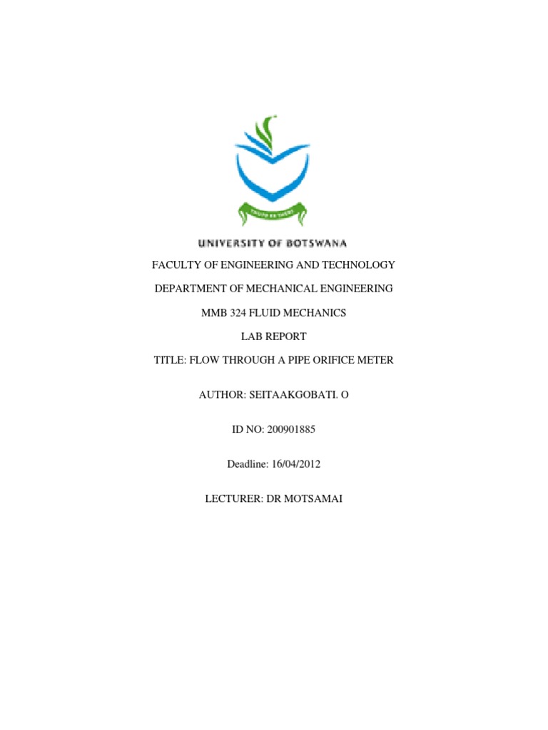 Flow Measurement with Orifice Meter | PDF | Fluid Dynamics ...