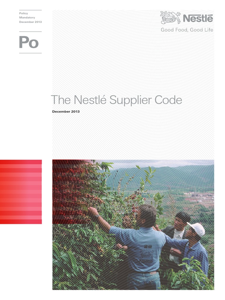 Nestle Supplier Code | PDF | International Labour Organization | Overtime
