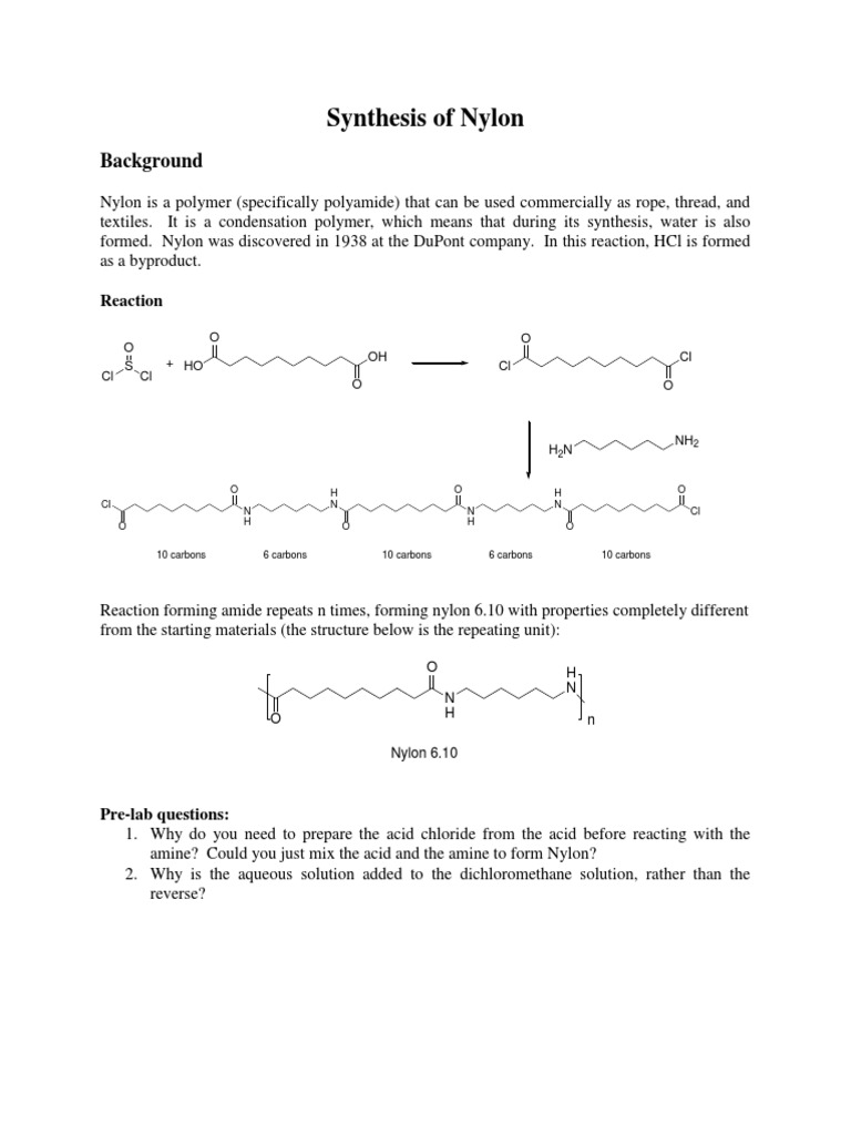 Nylon Procedure | PDF | Nylon | Chemical Elements