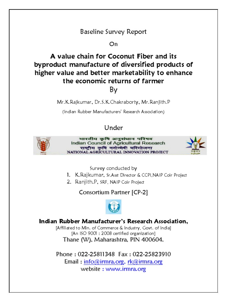 Coconut Fiber Value Chain Survey Report | PDF