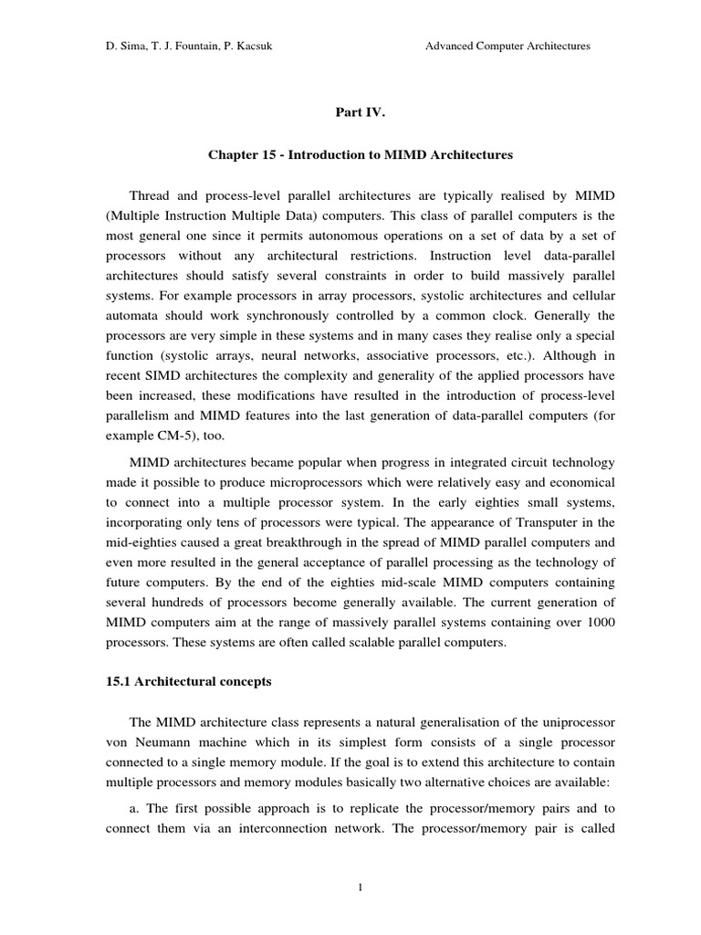 MIMD Architectures Explained | PDF
