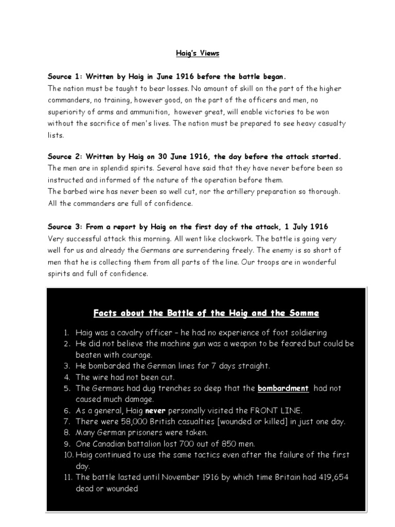 Haig Sources | PDF | Military Operations Of World War I | Conflicts