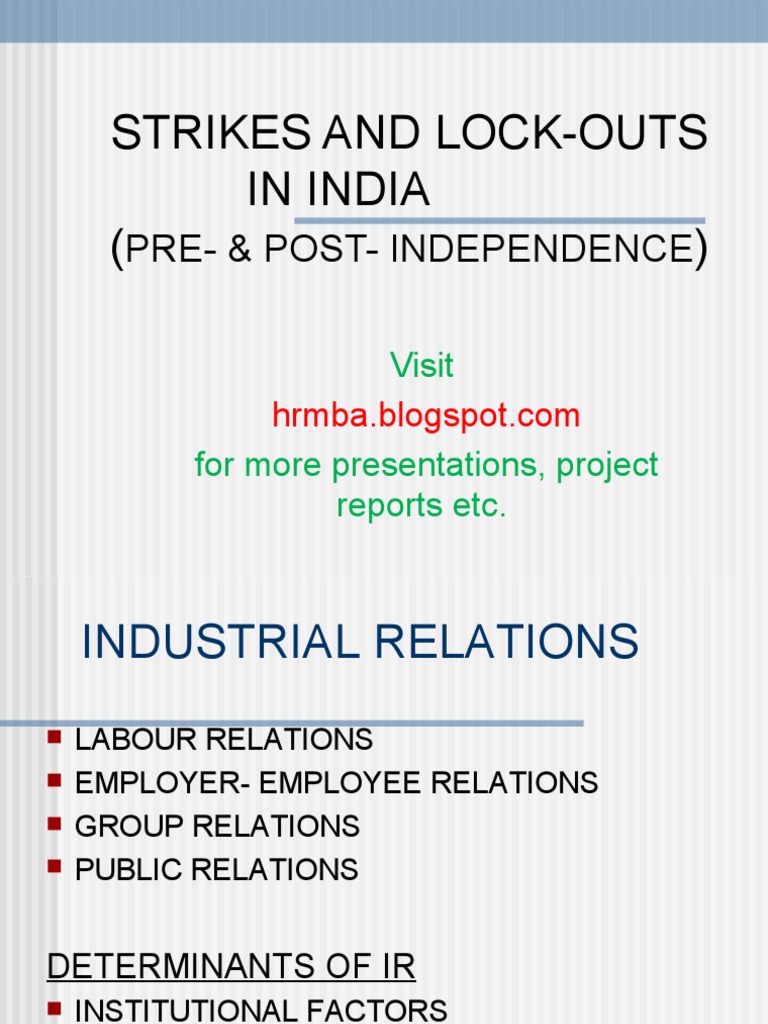 Strikes and Lockouts in INDIA | PDF | Lockout (Industry) | Strike Action