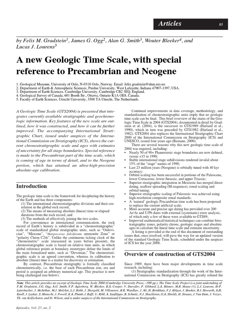 2004 Gradstein... Time Scale | PDF | Geologic Time Scale | Stratigraphy