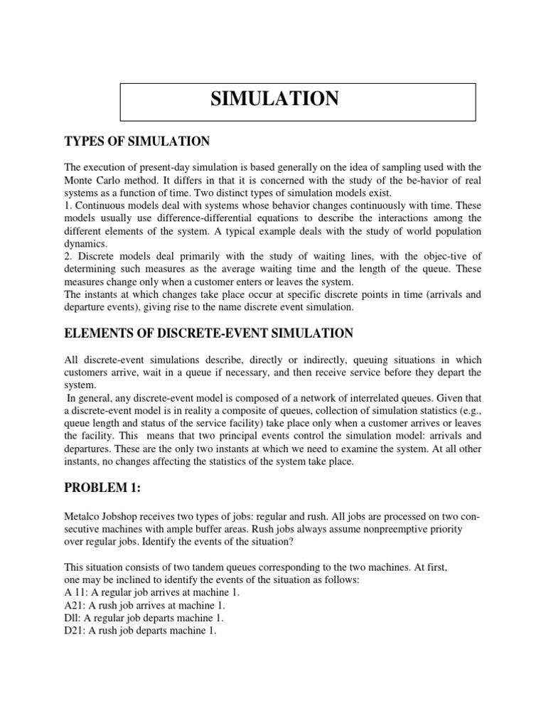 Types of Simulation | PDF | Normal Distribution | Probability Density ...