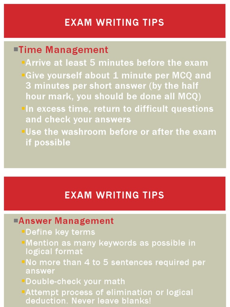 Exam Writing Tips: Time Management | Download Free PDF | Enzyme ...