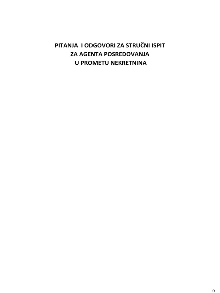 Strucni Ispit Agent Nekretnine | PDF