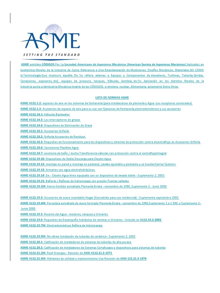 Lista de Normas ASME | PDF | Control numerico | Herramientas