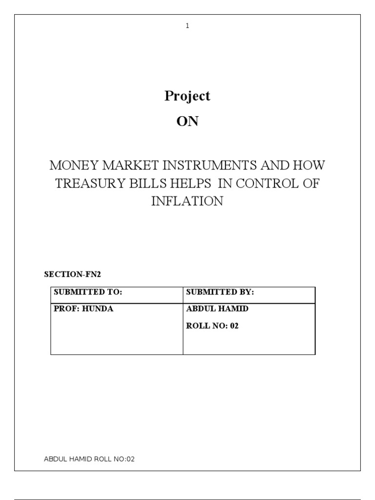 Money-Market Project in Finance | PDF | Financial Markets | Repurchase ...