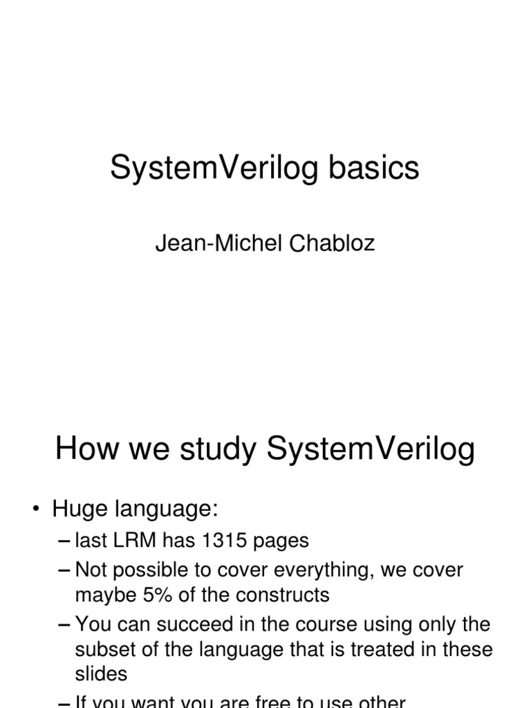 System Verilog Basics | PDF | Subroutine | Array Data Structure