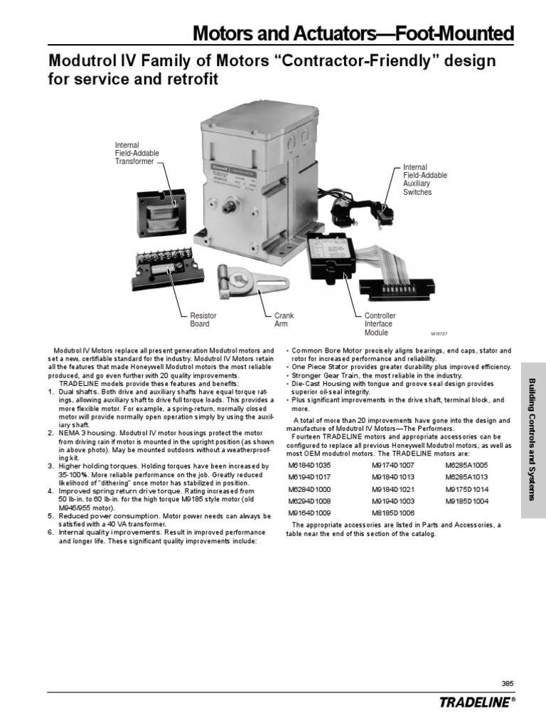 Motor Modutrol Honeywell PDF | PDF | Switch | Mains Electricity