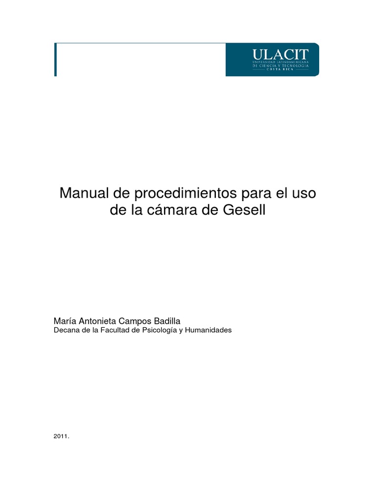 Procedimientos Cámara de Gesell en Psicología | PDF | Ciencia y matemáticas