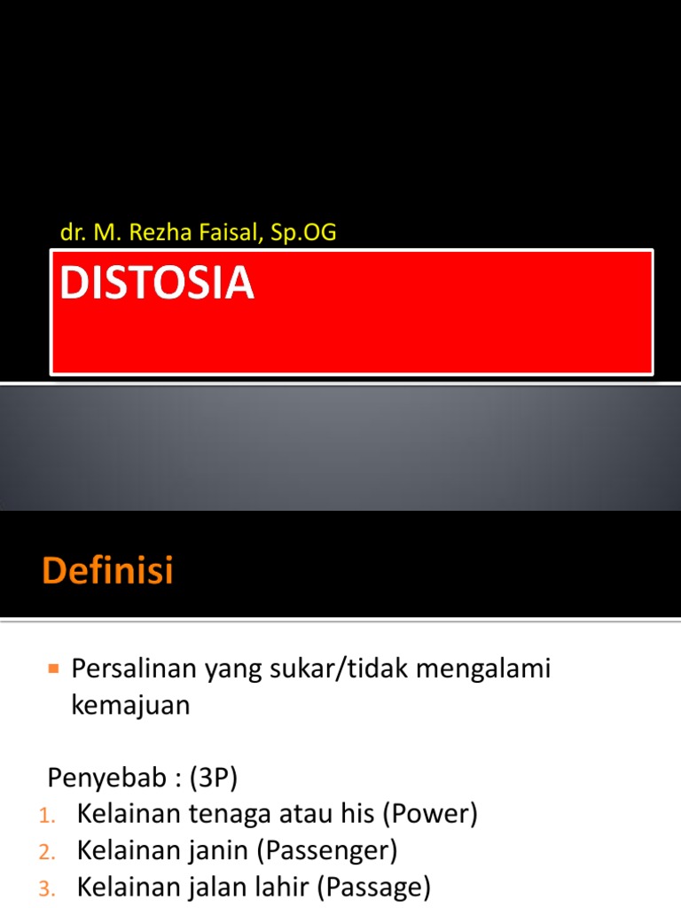Patologi Persalinan - PPT Distosia | PDF