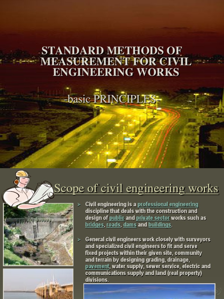 Standard Methods of Measurement for Civil Engineering | Civil ...