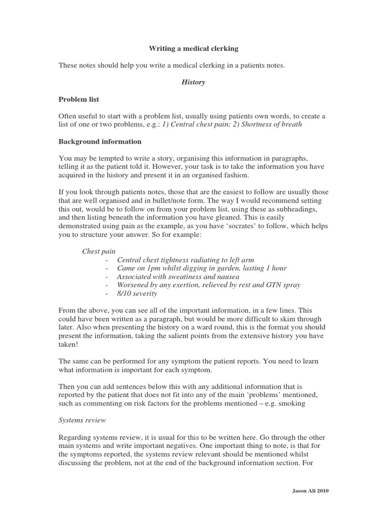 Cara Menulis CAse Clerking | PDF