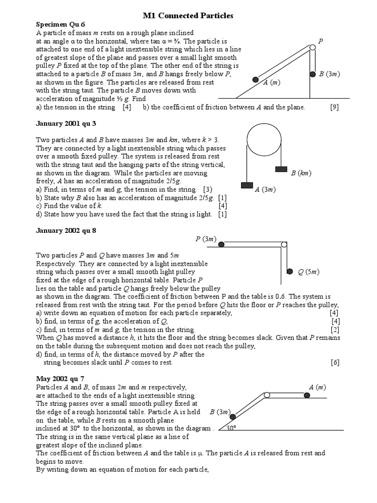 M1 Examination Questions by Topic | PDF | Force | Collision