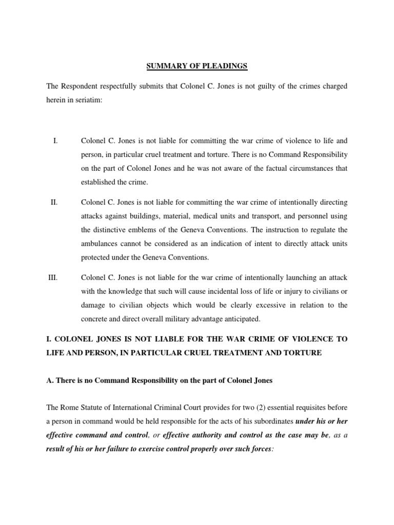 Sample Defense | PDF | International Criminal Court | War Crime
