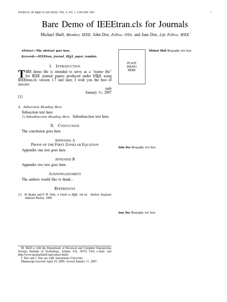 Bare Demo of Ieeetran - Cls For Journals | PDF | Engineering