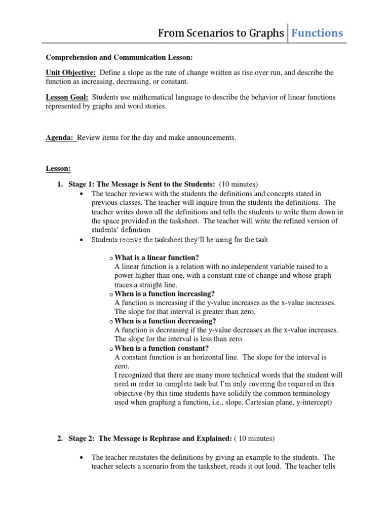 Comprehension and Communications Lesson Final | PDF | Function (Mathematics) | Derivative