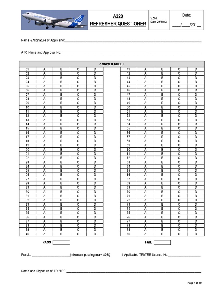 A320 Quiz.v001.130208 | PDF | Aviation | Aerospace Engineering
