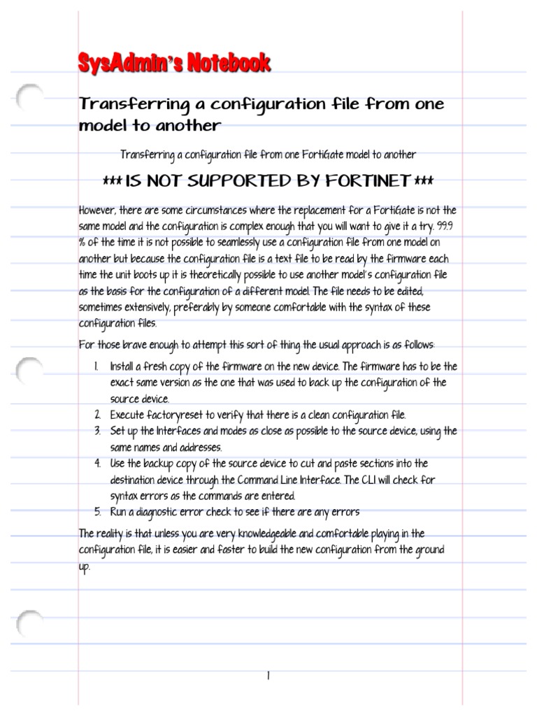 Transferring A Configuration File From One Model To Another | PDF ...