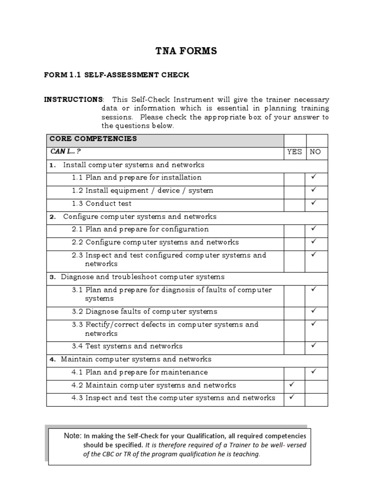Tna Forms | PDF | Troubleshooting | Competence (Human Resources)