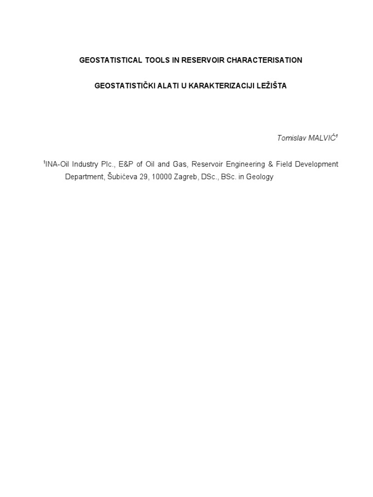 Geostatistical Tools - ZA TISAK | PDF | Data Analysis | Statistics