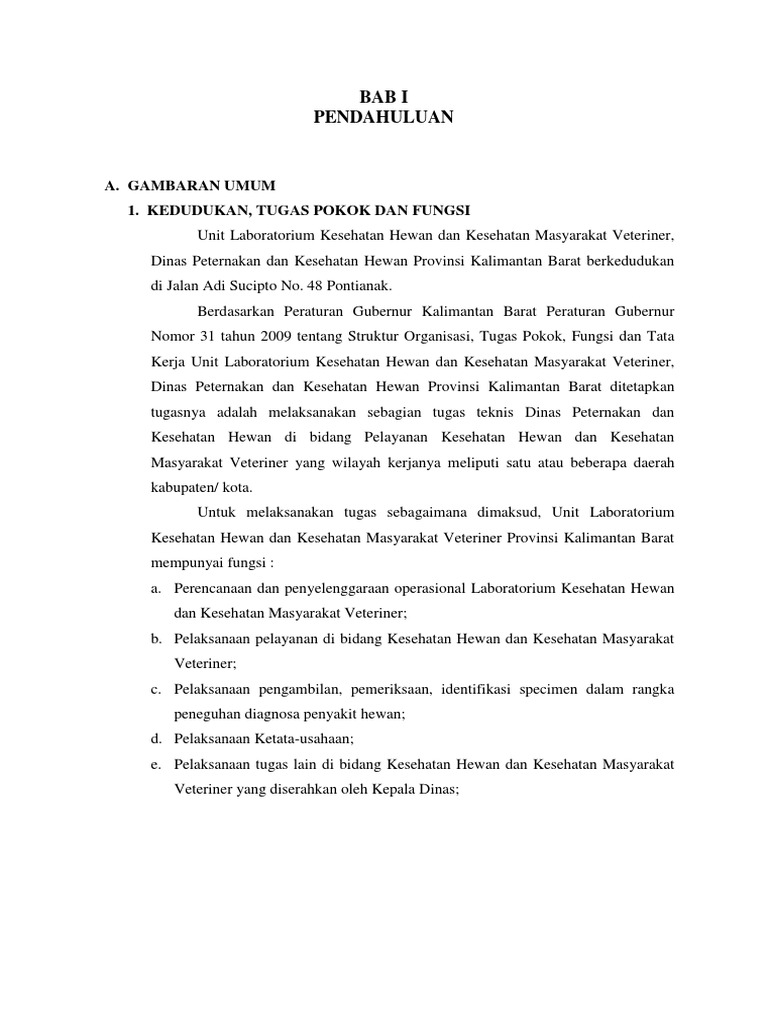 Lab Keswan Dan Kesmavet (Gambaran Umum) | PDF