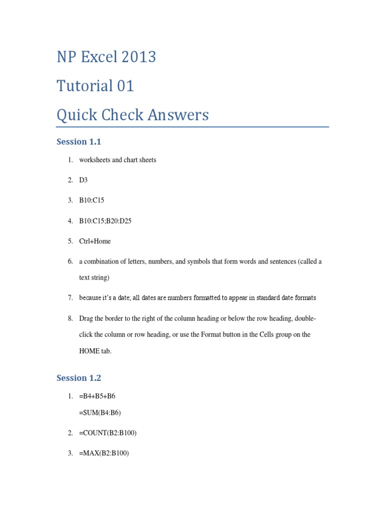 Microsoft Access 2013 Quick Check Answers | PDF