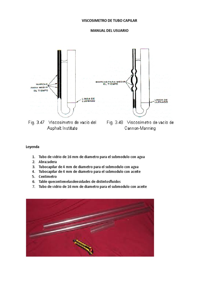 Viscosimetro de Tubo Capilar | PDF | Viscosidad | Fases de la materia