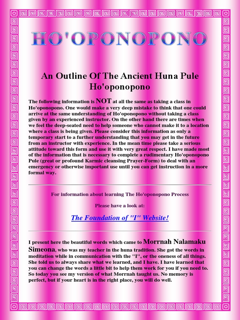 Ho Oponopono | PDF | Self | Thought