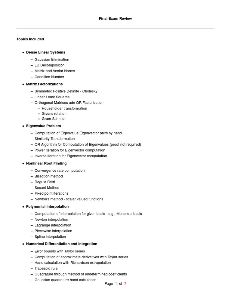 Dense Linear Systems | PDF | Numerical Analysis | Eigenvalues And Eigenvectors