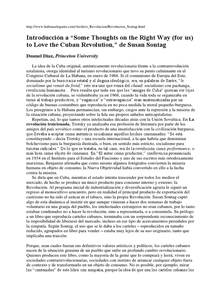 Textos - Susan Sontag Sobre Cuba | PDF | Cuba | Che Guevara