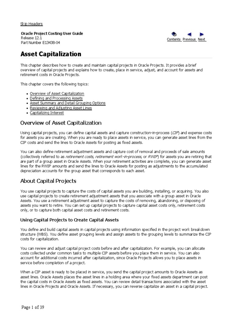 Capital Projects | PDF | Debits And Credits | Depreciation
