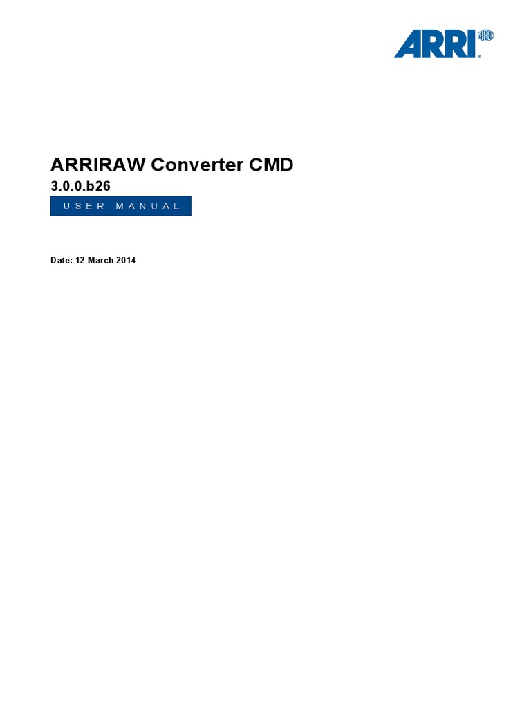 Arriraw Arc CMD Version 3.0 User Manual | PDF | Copyright | Command ...