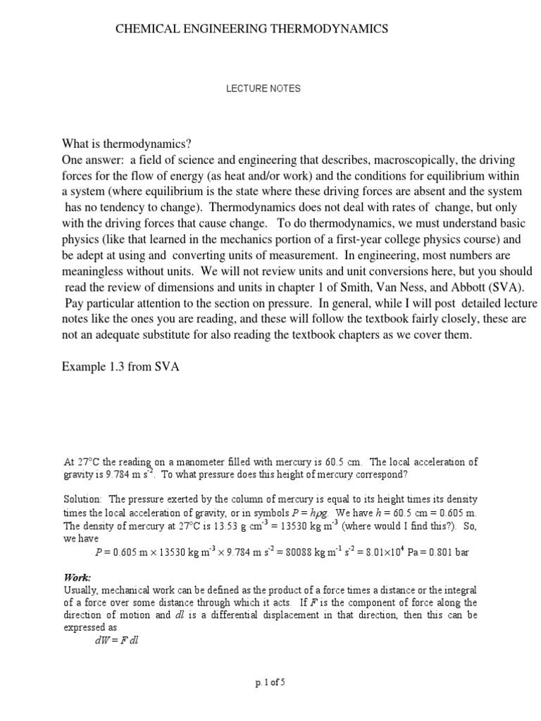 Thermodynamics Lecture Notes | PDF | Heat | Gases
