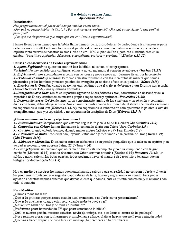 Recupera tu Primer Amor en Cristo | PDF | Amor | Oración