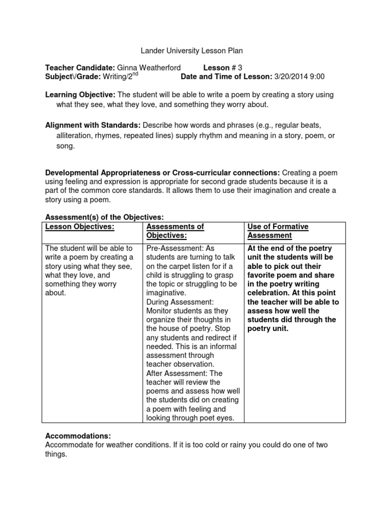 Teaching Poetry In Grade 3