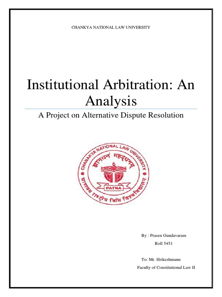 Institutional Arbitration in India Analysis | PDF | Arbitration ...