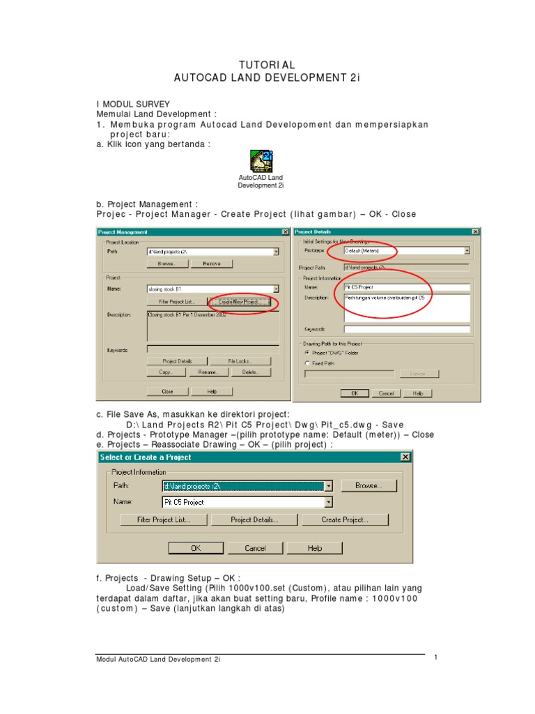 Tutorial AutoCAD Land Dev 2i | PDF