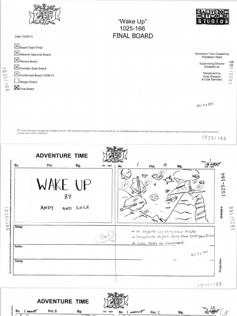 AT 166 Wake Up - Final Storyboard | PDF | Television Series Created ...
